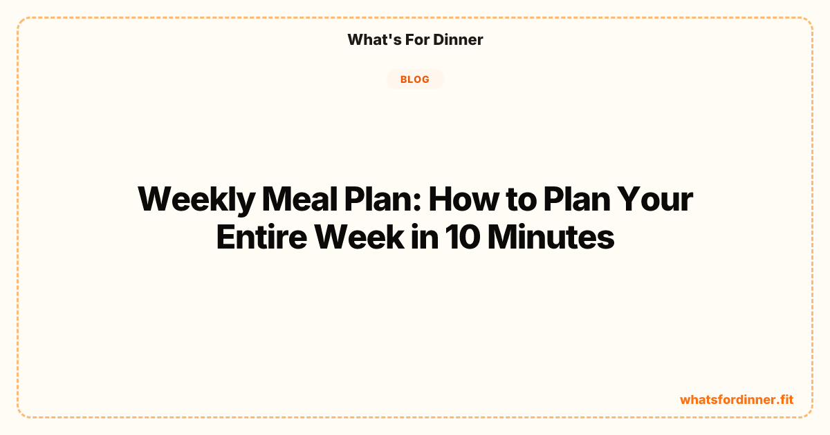 Weekly Meal Plan: 7-Day Template with Recipes, Grocery List & Costs ...