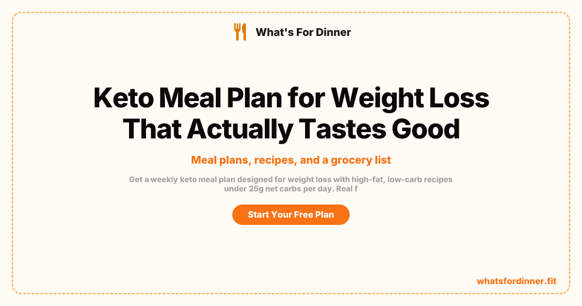 Keto Meal Plan for Weight Loss | What's For Dinner